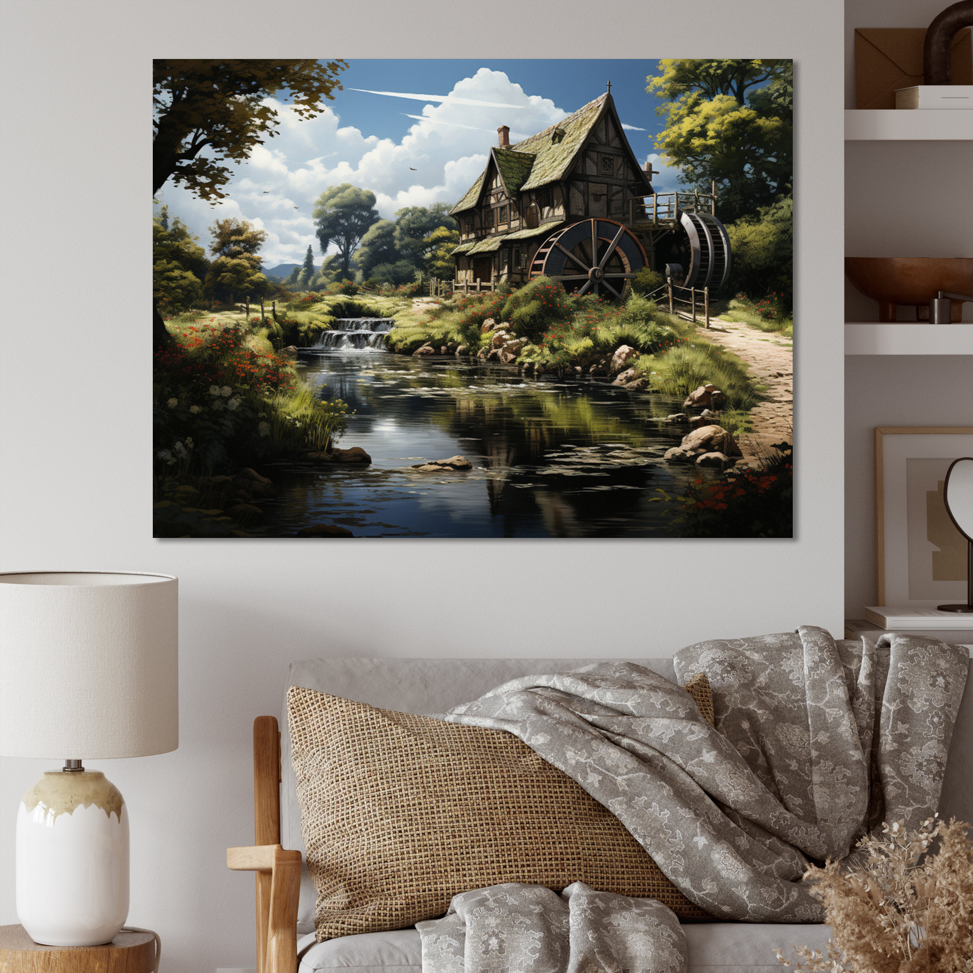 Red Barrel Studio Green Brown Mills Summer Mill Serenity - Print on Canvas - Wayfair Canada